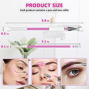 Eyebrow Microblading Marker Pen, Makeup Tattoo Skin Marker Pen, White Gel Pen for Brow Mapping, Eyebrow Permanent Makeup Position Mapping Mark Tools, for Lip Skin Artists Marking Pen (1Set Pink)
