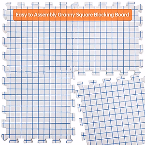 Blocking Mats for Knitting & Crochet Projects Crochet Blocking Board 9 Pack, Thickness 0.7 inches,150 T-Pins and 1 Storage Bag, Blocking Board for Crocheting Knitting Blocking Mats and Pins