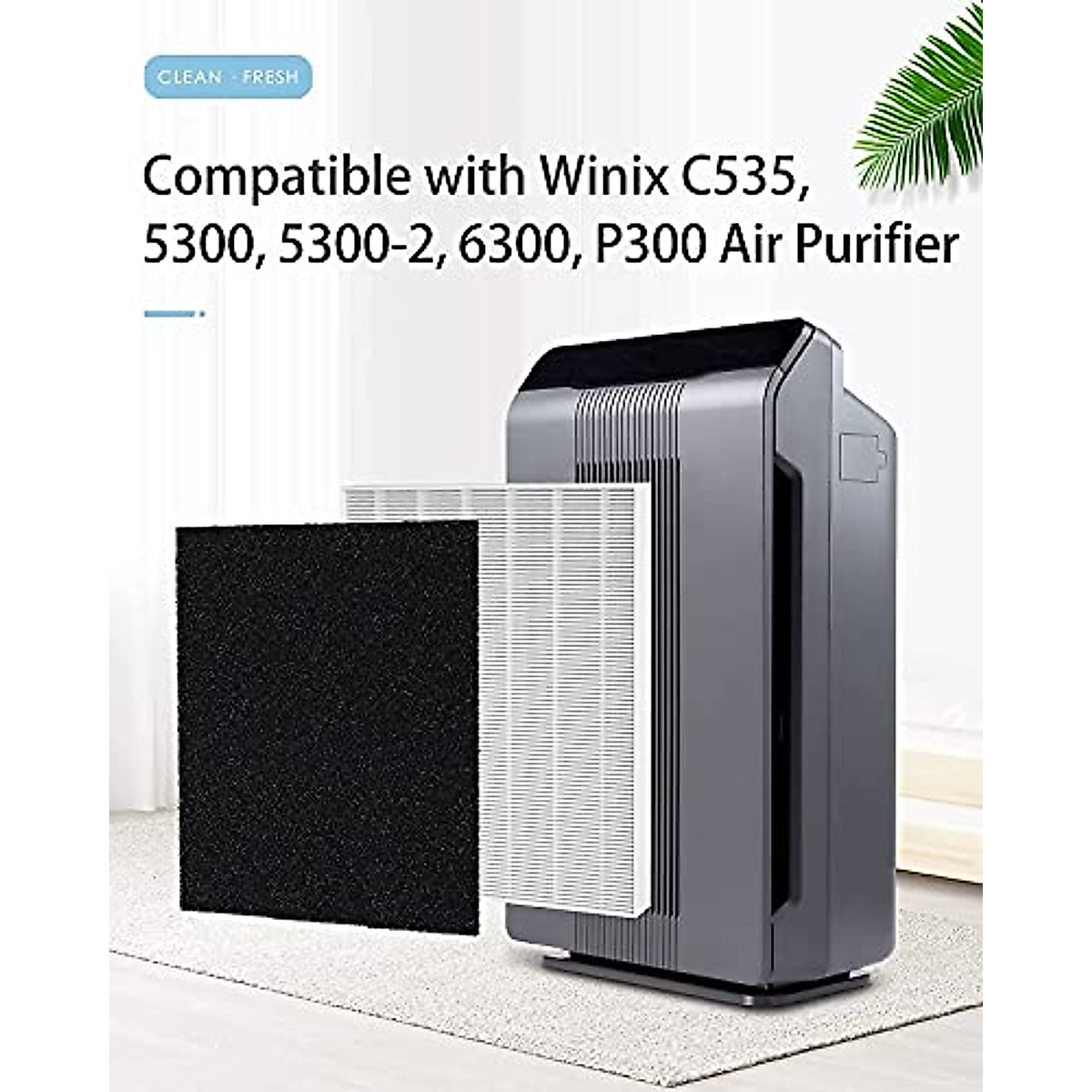 2-Pack C535 Replacement Filter A Kit Compatible with Winix C535, 5300-2, P300, 5300, Repalce 115115