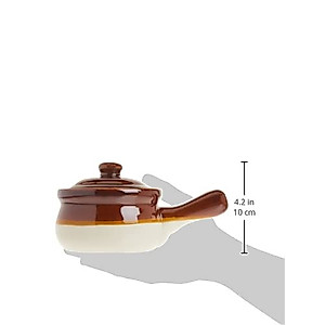 R&M International Traditional Style Ceramic 15-Ounce French Onion Soup Crocks, Polished, Set of 2