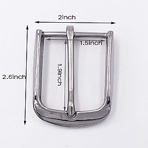 LAXPICOL 1.5"(40mm) Heavy Duty Stainless Steel Single Prong Square Belt Buckle