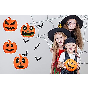 32 PCS Halloween Foam Pumpkin Craft Kit and Pumpkin Stickers for Halloween Kids DIY Craft Party Trick or Treat Party Favors Decorations (Cute Pumpkin)