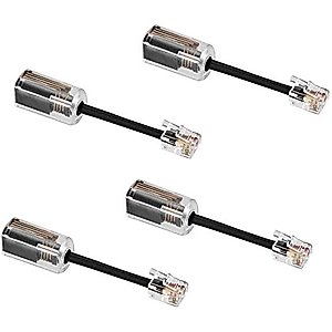 Uvital Telephone Cord Detangler, Anti-Tangle Telephone Handset Cable 360 Degree Rotating Landline Swivel Cord Untangler Black (4 Pack)