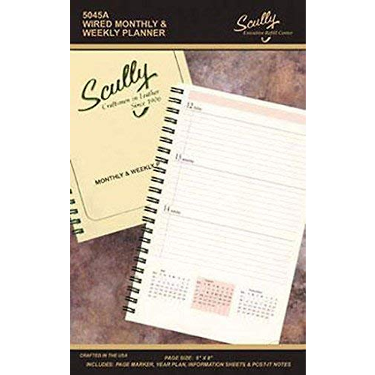 Scully Leather 2024 WIRED Desk Weekly & Monthly Refill, Page Size 5 x 8 inch