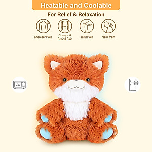 SuzziPals Microwavable Stuffed Animals Fox Plushies, Stuffed Fox Heating Pads, Anxiety & Stress Relief, Warming Cuddly Companion Fox Stuffed Animal, Fox Toys Gifts for Kids Adults