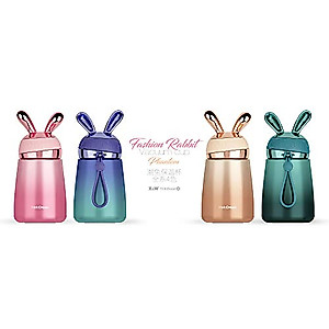 AINAAN Double Stainless Steel Vacuum Girl Thermos Coffee Cup Durable Leakproof BPA Free Travel Office School （Pink