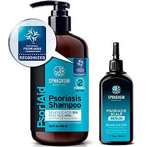 Severe Flaky Psoriasis Natural Serum and Shampoo 13.5 fl oz with Salicylic Acid Set
