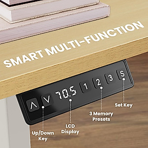 Win Up Time Electric Standing Desk Whole Piece Desktop 48 inch- Height Adjustable Desk, Sit Stand Desk Frame & Top, Stand up Desk with Wheels for Replacement