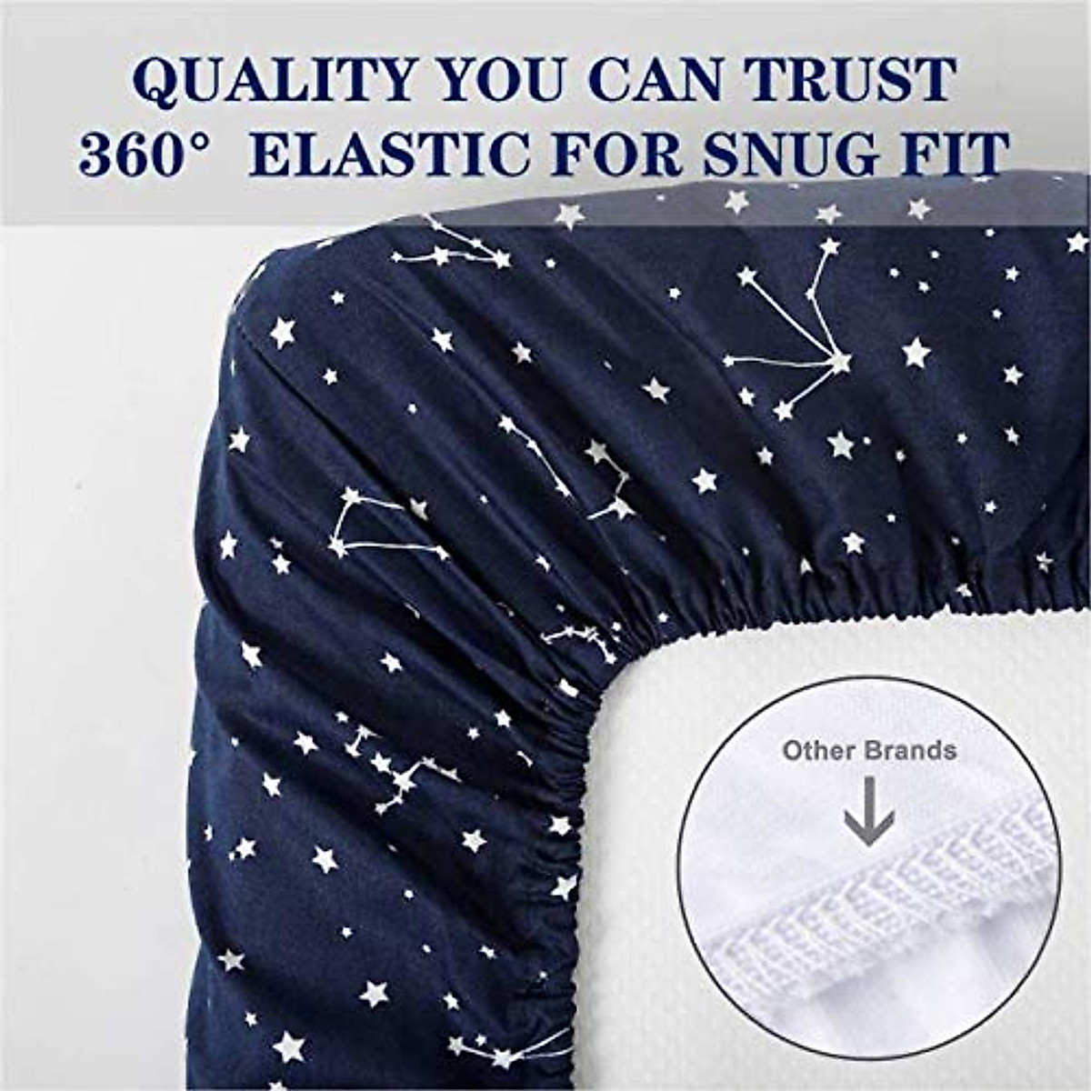 Changing Pad Cover 2 Pack, Comfort Fleece Changing Table Cover Boys Girls, Ultra Soft Breathable 32"/34''x16" Changing Pad Sheets - Blue Stars & Grey Stripe