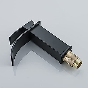 Black Lacquered Waterfall Faucet hot and Cold countertop Basin washbasin Toilet Bathroom Cabinet Single Hole Faucet, Gold