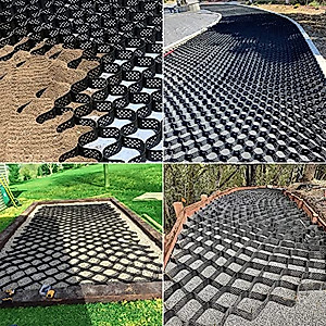 ROYUMI Gravel Grid Durable HDPE Ground Geogrid Stabilizer, 8000lbs/3600kg Load Bearing Gravel Grid, Heavy Duty Cellular Paving System, for RV Parking Slopes & Garden (Size : 4x6m/13.1x19.6ft)