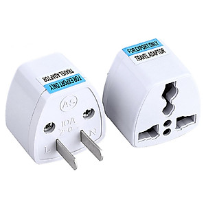 ANRANK 2 Pack UAE25010AK High Performance Universal UK/EU/AU to US Adapter Travel Power Plug Adapter Converters