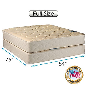 Dream Solutions USA Chiro Premier Orthopedic (Beige) Full Size - 54"x75"x9" Mattress and Box Spring Set - Fully Assembled, Good for Your Back, Long Lasting and 2 Sided