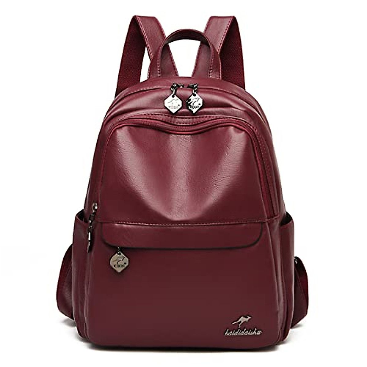 LEMITA Casual Double Zipper Women Backpack Large Capacity School Bag Leather Shoulder Bag Lady Bag Travel Backpack,purple,27*13*34cm