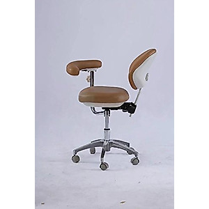 Aphrodite Dental Stool Assistant Stool Dental Assistant Chair with Armrest Micro Fiber Leather Height Adjustable by Purple-Violet