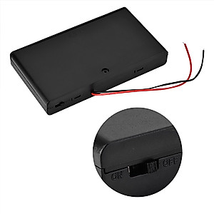 Zerone 12v Battery Pack, 8-Slot Battery Holder AA Battery Clip Holder Box Case with On/Off Switch, Plastic 12V Cell AA Battery Storage Box with ON/Off Switch with Wire & Cover