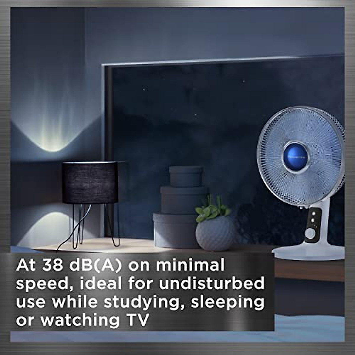 Rowenta Turbo Silence Table Fan 12 Inches Ultra Quiet Fan Oscillating, Portable, 4 Speeds, Manual Turn Dial, Indoor VU2730