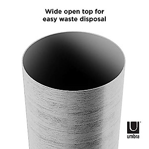Umbra Treela Small Trash Durable Garbage Can Waste Basket for Bathroom, Bedroom, Office and More | 4.75 Gallon Capacity with Stylish Light Grey Barn Wood Exterior Finish, Graywood