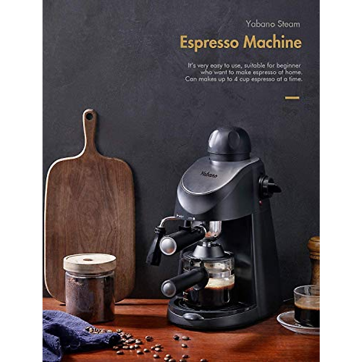 Yabano Espresso Machine, 3.5Bar Espresso Coffee Maker, Espresso and Cappuccino Machine with Milk Frother, Espresso Maker with Steamer