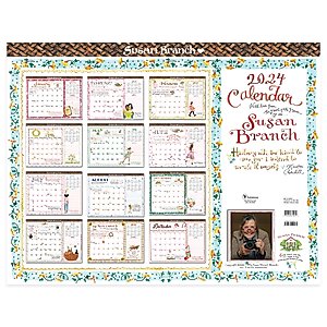 TF PUBLISHING 2024 Susan Branch Large Desk Pad Monthly Blotter Calendar | 12 Month Desktop Calendar | For Office Desk or Wall | Tear-Off Pages with Large Monthly Grids | Horizontal | 22” x 17”