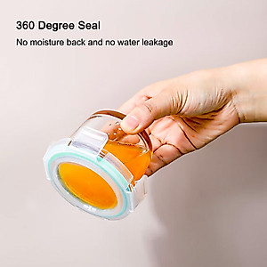 Mini Glass Food Storage Containers - 12 Pack 5 oz Small Glass Jars with Locking Lids - Airtight Food Containers - Freezer, Microwave, Dishwasher Safe