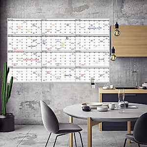 Large Dry Erase Wall Calendar - 60“ x 38" Undated Blank Yearly Planner - Giant Whiteboard 12 Month Poster - Premium Laminated Calendar for Classroom, Office, Project & Family Schedule