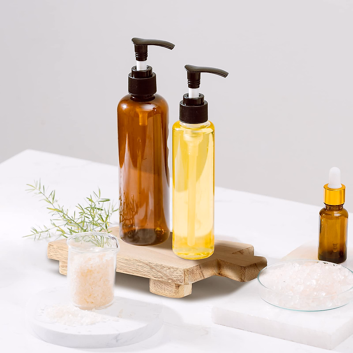 Wood Pedestal Stand Riser Wood Footed Tray for Bathroom Home Kitchen Wooden Soap Holder for Bottles Plant Makeup Tissues Candles Guest Jewelry Soap(Classic Color, 1.57 x 6 x 9 Inch)