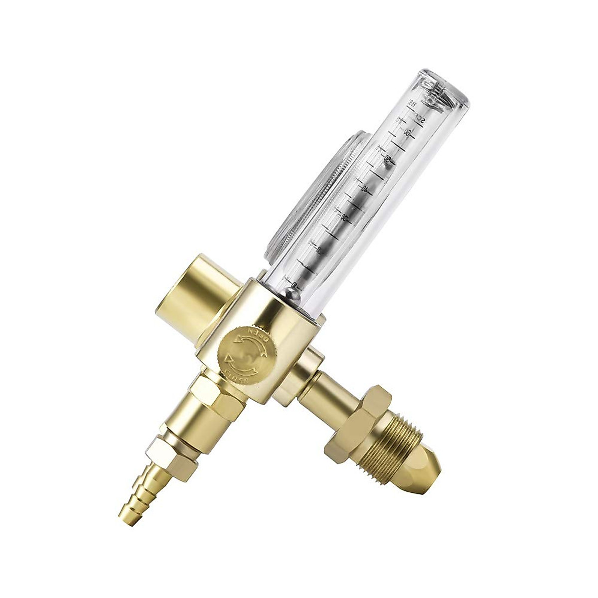 EZYOU Dual Output Argon MIG TIG Flow Meter & Regulator 0-60CFH CGA580 Inlet 5/"8 UNF-18RH Outlet