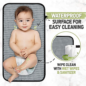 KeaBabies Portable Diaper Changing Pad and Baby Diaper Caddy Organizer - Waterproof Foldable Baby Changing Mat - Large Baby Organizer - Travel Diaper Change Mat - Diaper Organizer for Changing Table