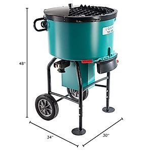 COLLOMIX Automatic Material Mixer - 32 Gallon Capacity Forced-Action Pan Mixer with Powerful 3.6 HP Mixing Motor & Built-in Dust Extraction Port - TMX1500