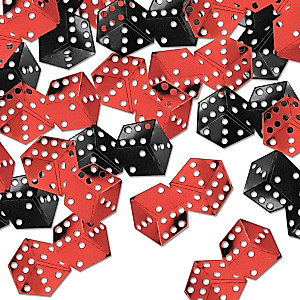 Beistle Dice Confetti, 0.5 oz, Red/Black