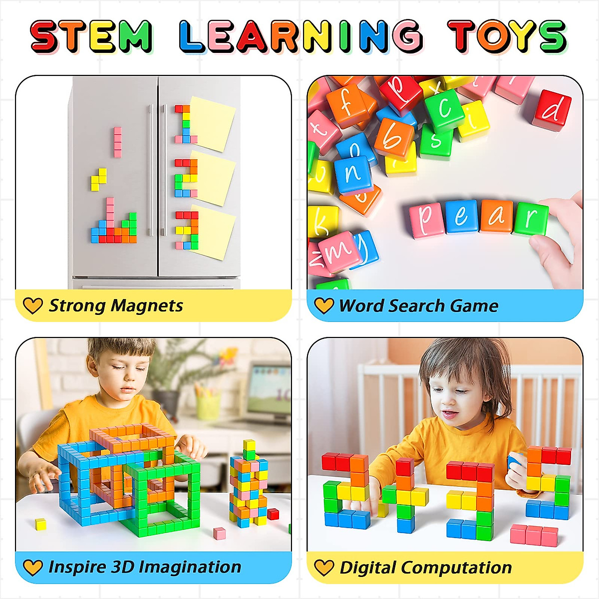 42PCS Magnetic Blocks, Gifts for 3 4 5 6 Year Old, Magnet Building Blocks for Toddlers, Girls & Boys, Sensory - Montessori - Autism - Magnetic Toys for Kids Ages 3-5 4-8