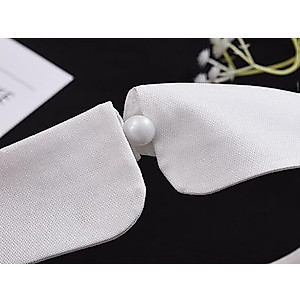 Huliyhus Fake Collar Detachable Dickey Collar Lapel Choker Peter Pan Necklace False Collar and Wrist Cuffs Detachable False Sleeves (Type 1), One Size