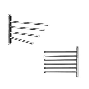 KES 6-Bar Folding Arm Swivel Towel Bar & 4-Arm Swing Hanger Towel Rack, Saving Wall Mount Brushed Finish, A2102S6-2+A2102S4-2