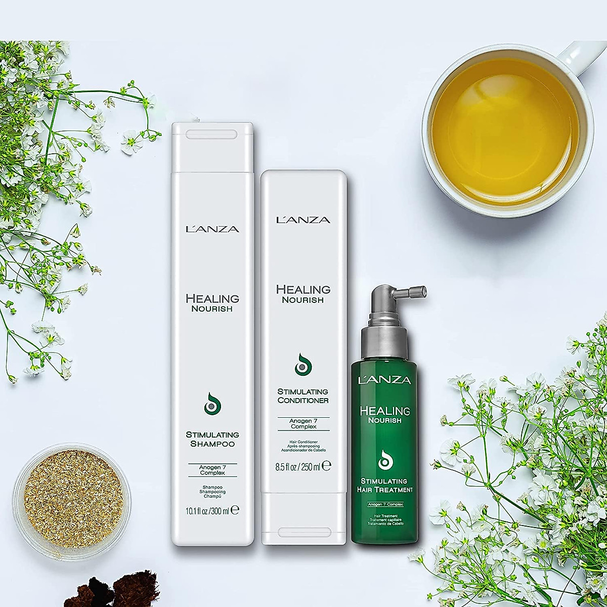 L'ANZA Healing Nourish Stimulating Shampoo, Encourages Healthy Hair Growth While Eliminating Dead Skin Cells, Sebum, Residue & DHT, for a Healthy and Fresh Hair and Scalp (10.1 Fl Oz)