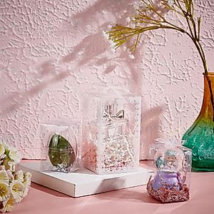 BENECREAT 24PCS Clear Plastic Gift Box with Bowknot 4.5x2.5x2.5 Transparent PVC Favor Boxes Packing Box for Holiday, Wedding Party Favors, Packaging