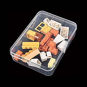 8-Pack Rectangular Plastic Storage Containers Box with Hinged Lid for Beads and Crafts, 4.5 x 3.3 x 1.1 inch / 115 x 85 x 28 mm (Translucent)