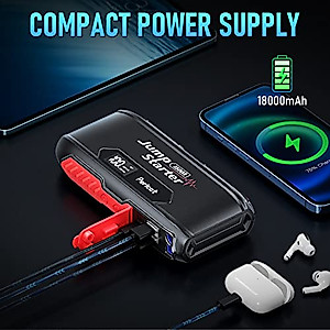 Jump Starter Pericat, 1500A Car Battery Jump Starter (7.0L Gas/5.5L Diesel), 12V Portable Car Jump Starter with LCD Display, Quick Charger Smart Jump Cables and LED Flashlight