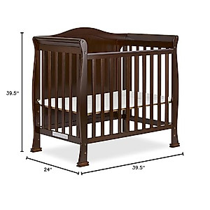 Dream On Me Addison Full Panel 4-in-1 Convertible Mini Crib in Espresso, JPMA Certified Baby Crib, Non-Toxic Finish, New Zealand Pinewood, Low to Floor Design