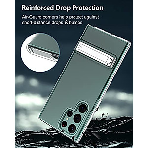 Btscase for Samsung Galaxy S22 Ultra 5G Case, with Adjustable Metal Kickstand, Crystal Clear Soft Flexible TPU Slim Shockproof Drop Protective Girls Women Men Cover for Galaxy S22 Ultra 5G, Clear