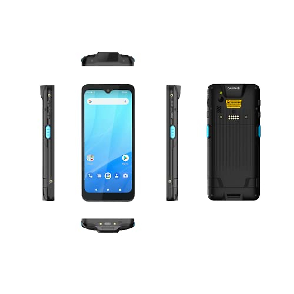 Unitech America 5G Rugged Touch Computer, Smartphone PA768, Android 12 with GMS, BT, WiFi, WLAN 6E (2.4GHz & 5GHz & 6GHz), WWAN 5G, Camera, GPS, HF, NFC, PA768-QANFRMDG