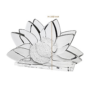 KLIFA- SUNFLOWER Acrylic Napkin Holder, Freestanding Tissue Dispenser, Countertop, Clear