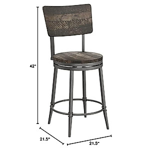 Hillsdale Jennings 26" Metal Farmhouse Counter Stool in Gray