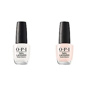 OPI Nail Lacquer, Bubble Bath & Funny Bunny Bundle, Nude Nail Polish, 0.5 fl oz