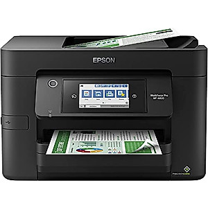Epson Workforce Pro WF-4820 Wireless All-in-One Color Inkjet Printer, Print&Copy&Scan&Fax, Duplex Printing, 35-Page ADF, 25ppm, Mobile Print, 4.3" Color TS, Wi-Fi, Ethernet, Lanbertent Printer Cable