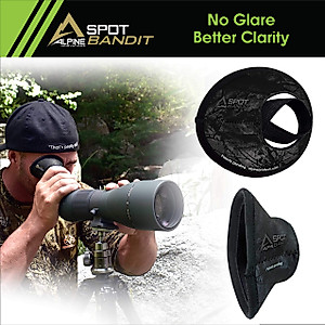 Alpine Innovations SpotSlicker Bandit - Water-Resistant Spotting Scope Eyeshield to Block Glare and Reduce Eye-Strain, One Size Fits All - Stealth Shadow