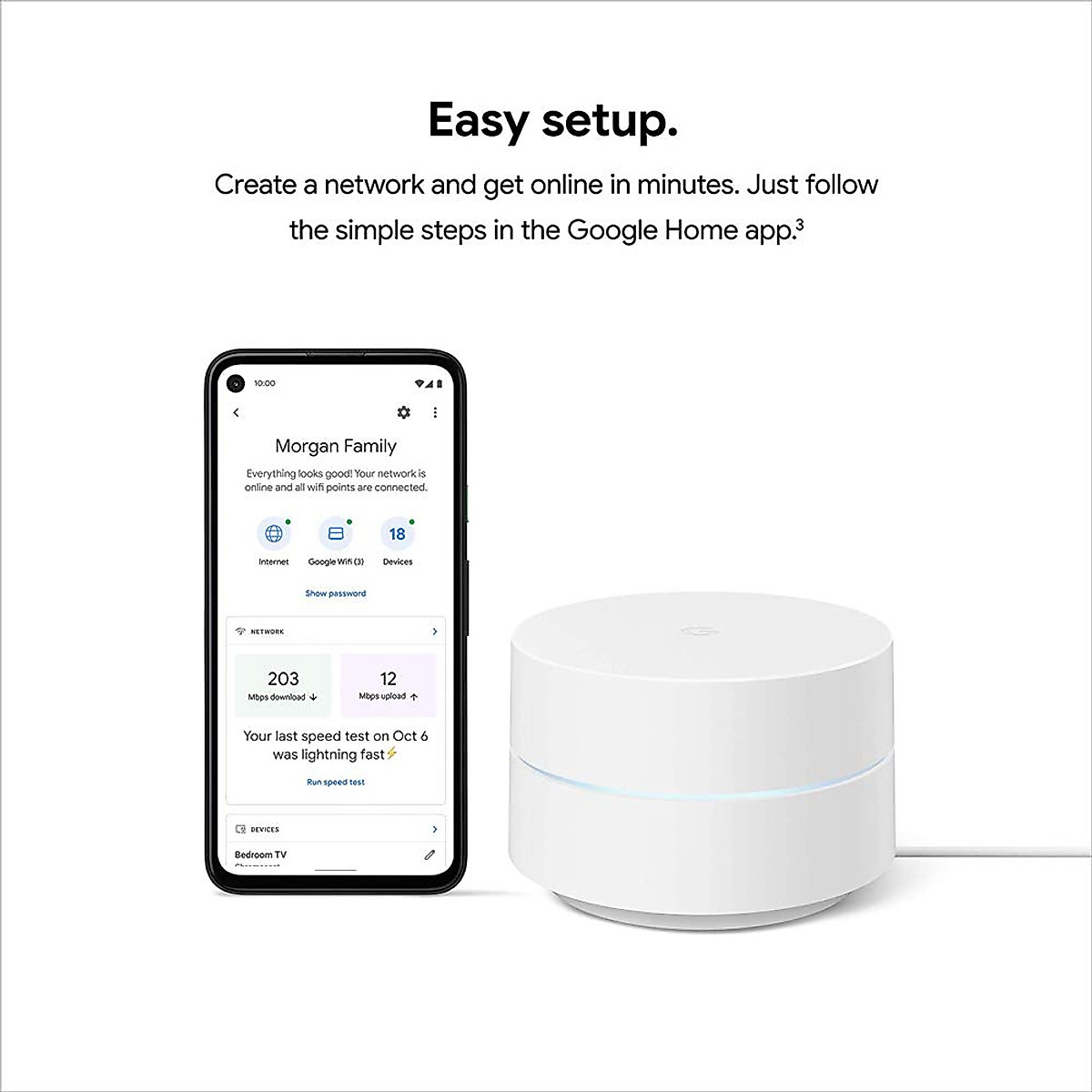 Google GA02434-US WiFi Mesh Network System Router AC1200 Point 3-Pack Bundle with 3X Deco Gear Google WiFi Outlet Wall Mount White and Professional Cable ZERObootCat6 Ethernet Patch Cable