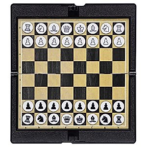 ljhnba Foldable Chess Board Mini Size Magnetic Chess Set Travel Portable Wallet Pocket Chess Board Game for Camping Family Game