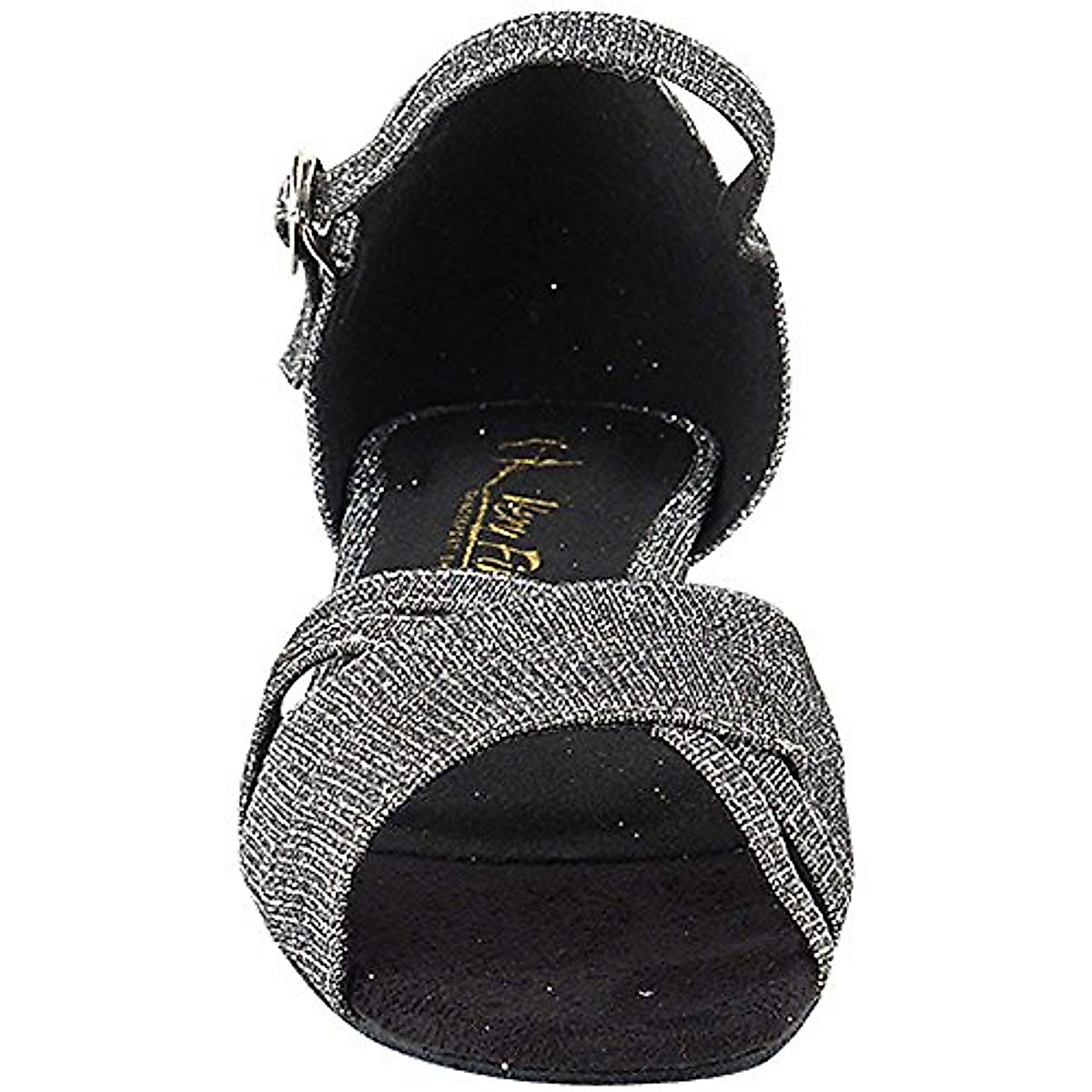 Women's Ballroom Dance Shoes Salsa Latin Practice Dance Shoes Black Glitter Satin 6030FTEB Comfortable - Very Fine 1" Heel 8.5 M US [Bundle of 5]