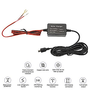 Dashcam Hardwiring Kit, Mirror Cam Hard Wire Kit Flexible for Radar Detector